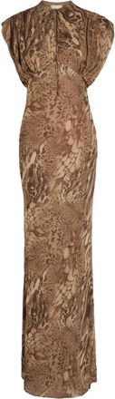 De La Vali Ceres patterned maxi dress - Braun