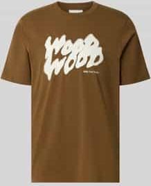 Wood Wood T-Shirt mit Label-Print Modell Bobby