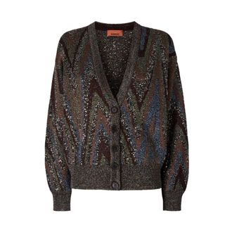 Missoni V-Ausschnitt Cardigan mit Kn&ouml;pfen - - Knitwear - Damen - Mehrfarbig - XS
