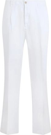 120% Lino Homme, Pantalons, Blanc, Taille: S Chinos en lin