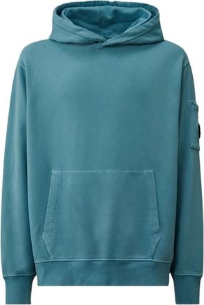 C.P. Company C.p. Company, Homme, Sweatshirts et sweats &agrave; capuche, Bleu, Taille: L Sweat &agrave; capuche en molleton bross&eacute;
