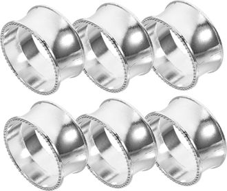 Garneck 6st&uuml;cke Silberne Serviettenringe Aus Edelstahl Satz F&uuml;r Tischdeko Bei Feiertagen Hochzeiten Und Familienessen Praktisch Und Dekorativ