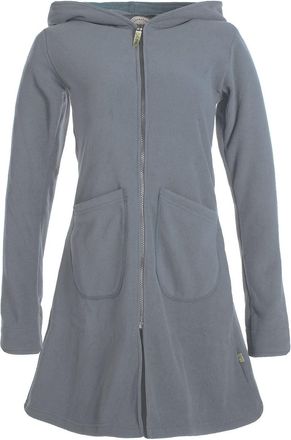 vishes Alternative Bekleidung - Einfarbiger Eco Fleecemantel mit Kapuze grau 40-42