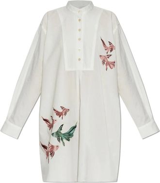 Paul Smith Femme, Robes, Blanc, Taille: 40/42 FR Robe avec broderies color&eacute;es