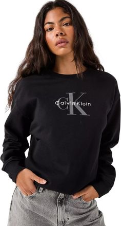 Calvin Klein Sweatshirt f&uuml;r Damen, Lang&auml;rmlig (Schwarz)