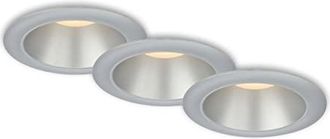 Briloner Leuchten - 3er Set Bad Einbauleuchten LED, Einbaulampen, zur&uuml;ckgesetzte LED, IP44 Spritzwasserschutz, warmwei&szlig;es Licht, Einbaustrahler Bad, Chrom-Matt