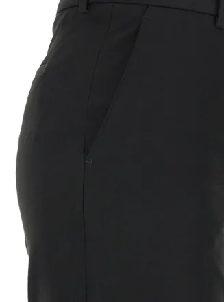 Pantaloni Torino High-Waisted Straight-Leg Trousers - Black