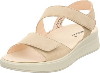 Think Damen MEGGIE chromfrei gegerbte nachhaltige Sandale, ICED COFFEE 4000