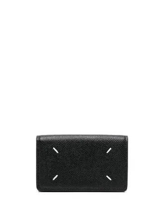 Maison Margiela porte-clés en cuir à détails de coutures - Noir