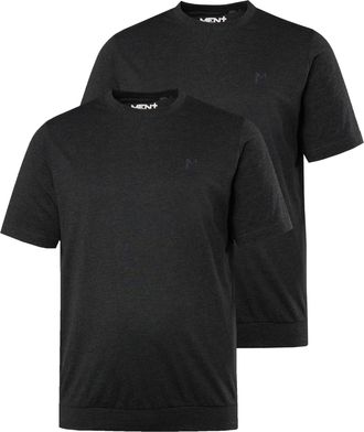 Men Plus Herren gro&szlig;e Gr&ouml;&szlig;en &Uuml;bergr&ouml;&szlig;en Menswear L-8XL Men+ T-Shirts, 2er-Pack, Bauchfit, Basic, Halbarm, bis 10 XL schwarz 8XL 836311100-8XL