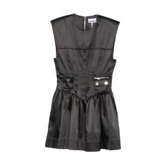 Ganni Femme, Robes, Noir, Taille: 36 FR Robe Corset Satin
