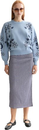 Scotch & Soda Damen Relaxed Jacquard Pullover Sweater, Faded Denim V441, L