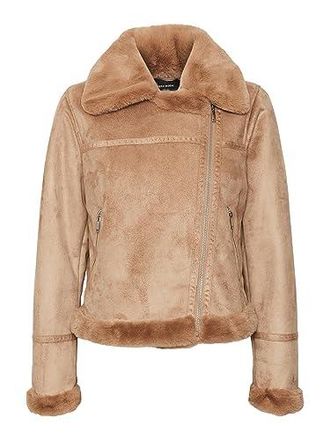Vero Moda Vmpeggy Faux Suede Jacket Boos Femme Veste, Tigers Eye, L