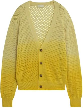 A Paper Kid Homme, Pulls, Jaune, Taille: M Cardigan &agrave; col en V