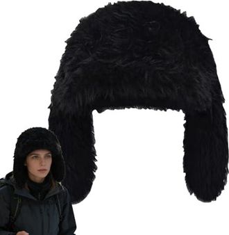 Generic Bonnet dhiver - Bonnet lapin pour filles | Peluche avec texture douce, accessoire de t&ecirc;te l&eacute;ger, protection chaude coupe-vent, &eacute;cole, cyclisme, voyage