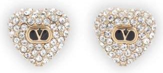 Valentino Garavani Femme, Accessoires, Gris, Taille: ONE Size Boucles doreilles Ovalette M&eacute;tal