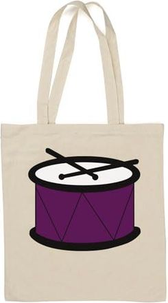 Generic Drum and Sticks Art Sac fourre-tout en coton naturel Blanc