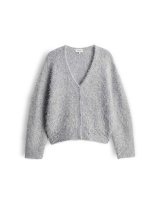 OPUS Cardigan Diske aus Strick mit flauschigem Effektgarn Verk&uuml;rzte, schmale Form mit V-Ausschnitt