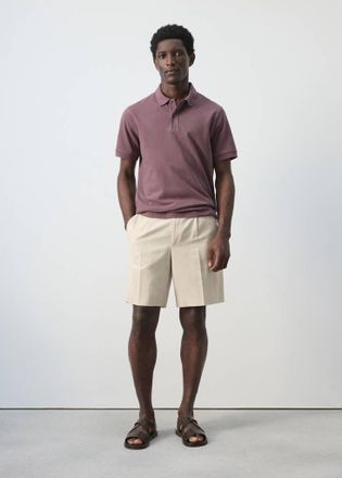 Mango Polo regular-fit piqu&eacute; coton prune - Homme - XXL - MANGO MAN