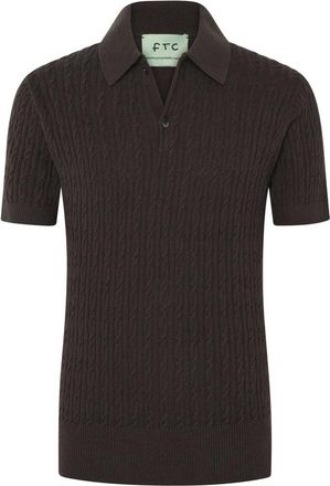 FTC Zopfstrick-Poloshirt aus einem Baumwolle-Kaschmir-Mix in