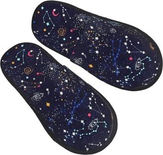 Generic Pantoufles Carte Des Constellations Stellaires Antid&eacute;rapant Pantoufles En Coton Lavables Chaussons DInt&eacute;rieur Pour H&ocirc;tel Invit&eacute; Int&eacute;rieur L