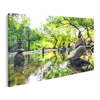 Islandburner Tableau sur Toile Zen M&eacute;ditation Paysage Calme Spirituel Nature Environnement Pierre &Eacute;quilibre Cadre Affiche Poster Murale Tableaux