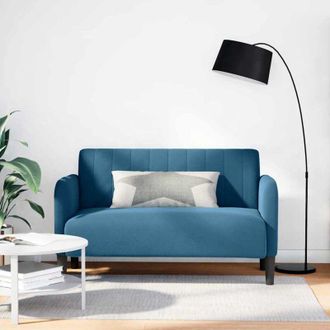 vidaXL Vidaxl - Canap&eacute; causeuse bleu 109 cm en velours - Confort optimal avec mousse et ressorts - Dimensions compactes 124x68x74 cm