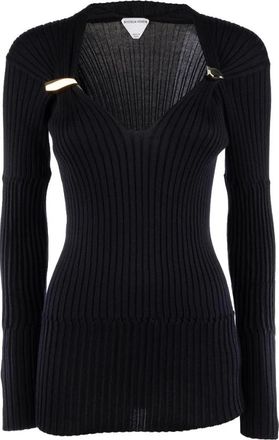 Bottega Veneta Femme, Pulls, Bleu, Taille: 38 FR V-neck Tricots