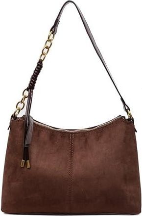 Generic Kexpery Sac &agrave; Main &agrave; &Eacute;paule en Faux Suede pour Femmes Sac Fourre-Tout avec Bandouli&egrave;re R&eacute;glable pour Voyage Shopping Automne