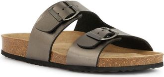 Geox Damen D BRIONIA L Flat Sandal, Gun, 36 EU