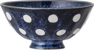 Bloomingville Blomingville Camellia Schale aus Porzellan in der Farbe Blau mit weißen Punkten, 6x13 cm, 370ml, 82047841