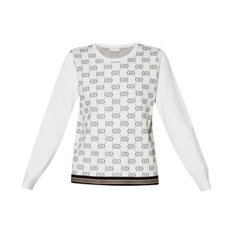 Liu Jo Femme, Pulls, Blanc, Taille: 38 FR Maglia logo monogram