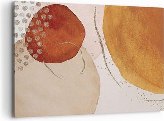 Arttor Wandbilder Dekoration Wohnzimmer Orange Abstraktion Flecken Bilder auf Leinwand 120x80cm Leinwandbild Schlafzimmer Küche Deko Wand Kunstdruck Art Groß