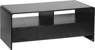 Sweeek TV-M&ouml;bel mit 2 Schubladen und 2 Regalen in Holzoptik, abgerundet - Milo