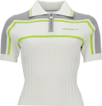 Casablanca Femme, Tops, Blanc, Taille: 40 FR Tennis Polo