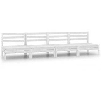 vidaXL Vidaxl - Canap&eacute;s centraux de jardin 4 pcs Blanc Bois de pin massif