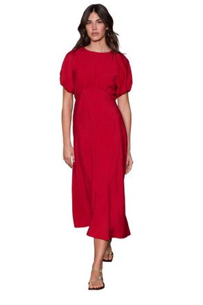 Next Midikleid Midikleid mit Puff&auml;rmeln (1-tlg)