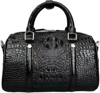 Generic Fashion Lady Oreiller Sac à main en cuir de crocodile véritable pour femme Vert Sac exotique peau dalligator Fermeture éclair Sac à main pour femme, n