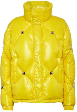 Philipp Plein Femme, Vestes, Jaune, Taille: 38 FR Doudoune matelass&eacute;e brillante