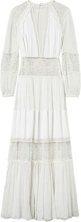 Twin-Set Maxikleid aus Kreppspitze - Weiß