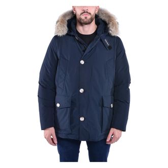 Woolrich Homme, Vestes, Bleu, Taille: XL Anorak &agrave; Capuche D&eacute;tachable Style Urbain