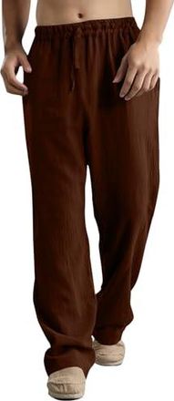 Generic Pantalon de sport pour homme - Long et droit - Pantalon de jogging fin - Couleur unie - Pantalon de plage stretch - Pantalon de yoga ample avec poches