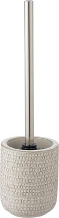 WENKO WC-Garnitur Mod. Pergole freistehende Klob&uuml;rste aus Keramik mit Edelstahlb&uuml;rstenstiel WC-B&uuml;rstenhalter f&uuml;r Bad und Toilette creme beige B&uuml;rstenkopf we