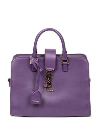 Saint Laurent sac cabas Baby Monogram Cabas &agrave; plaque logo - Violet