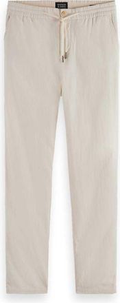Scotch & Soda Mens CORE-Warren-Cotton/Linen Twill Jogger Casual Pants, Off White, Bundweite: 84 cm, beinlänge: 81 cm