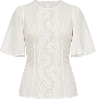 Dolce & Gabbana Top tiss&eacute; - Femme - Blouses et Chemises - Blanc - Taille: 38 FR