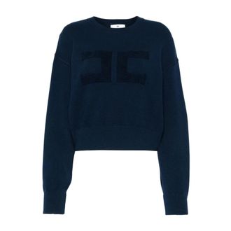 Elisabetta Franchi Damen, Sweatshirts & Hoodies, Blau, LGr&ouml;&szlig;e