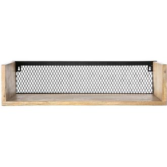 Miliboo Miliboo - tag&egrave;re murale industrielle en bois manguier massif et m&eacute;tal noir L60 cm rack