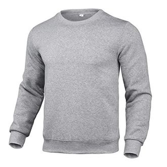 Generic Sweat-shirts pour hommes sans capuche | Sweat-shirts pour hommes de couleur unie pour le gym, capuche, col rond, manches longues, v&ecirc;tements d&eacute;contract