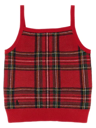 Polo Ralph Lauren Tartan Knit Cardigan Set - Red